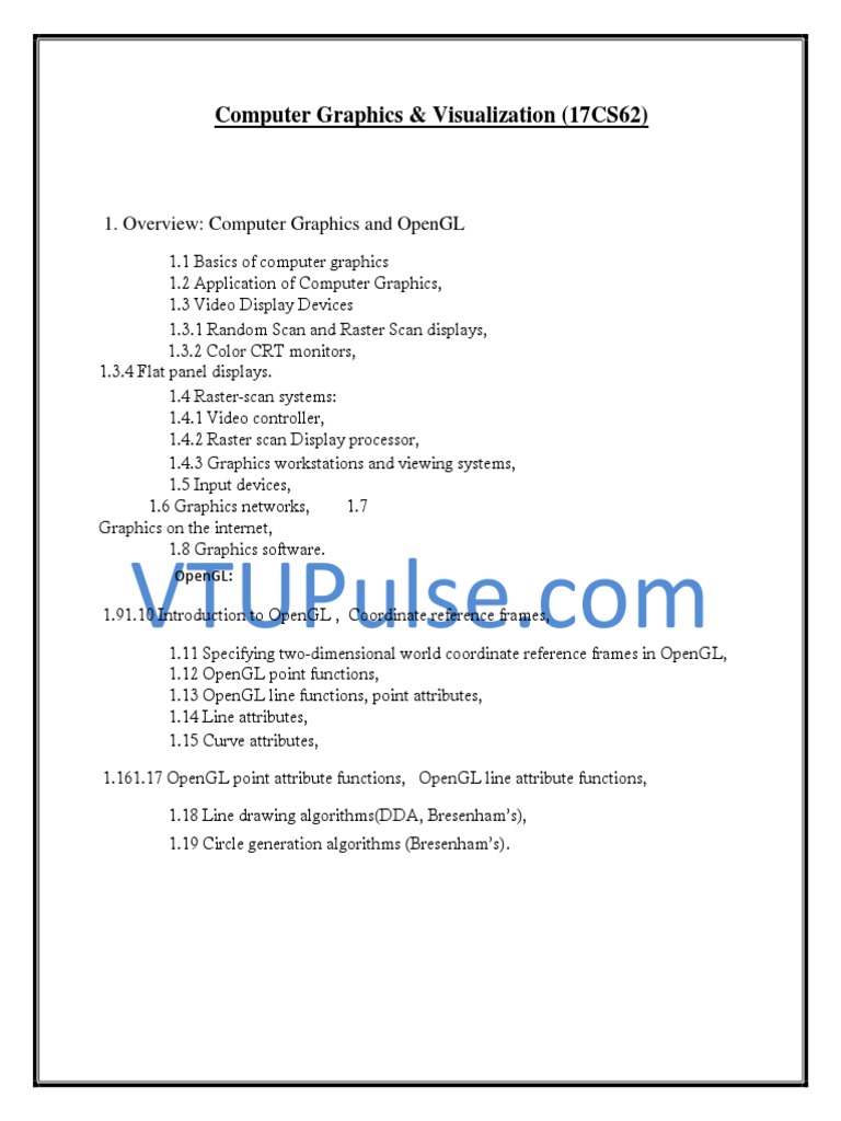 18cs62 Mod 1 | PDF | Computer Monitor | Computer Graphics
