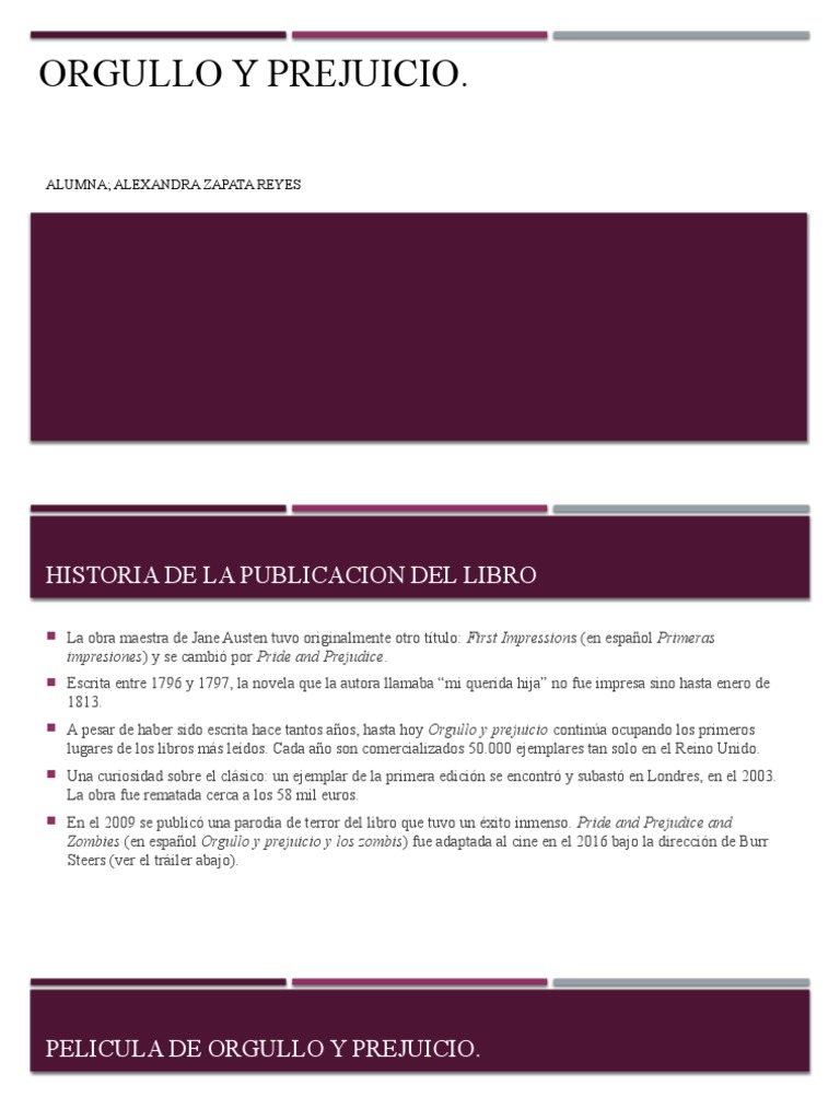 Redaccion Avanzada - ORGULLO Y PREJUICIO | PDF | Señor darcy | Jane Austen