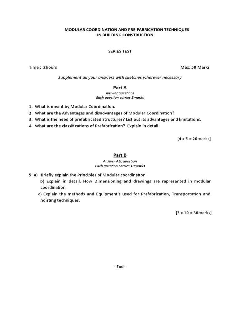 Modular Coordination Series Exam Question Paper S6 | PDF