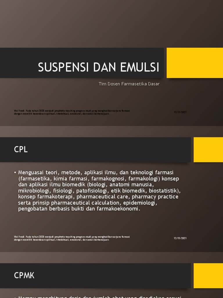 Suspensi Dan Emulsi | PDF | Karier & Perkembangan