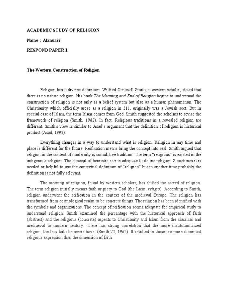 Academic Study of Religion | PDF | Religious Studies | Max Weber