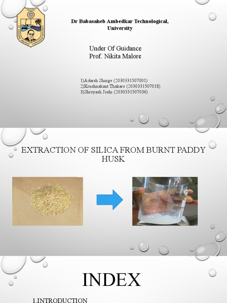 Extraction of Silica From Paddy Husk | PDF | Silicon Dioxide | Sodium ...