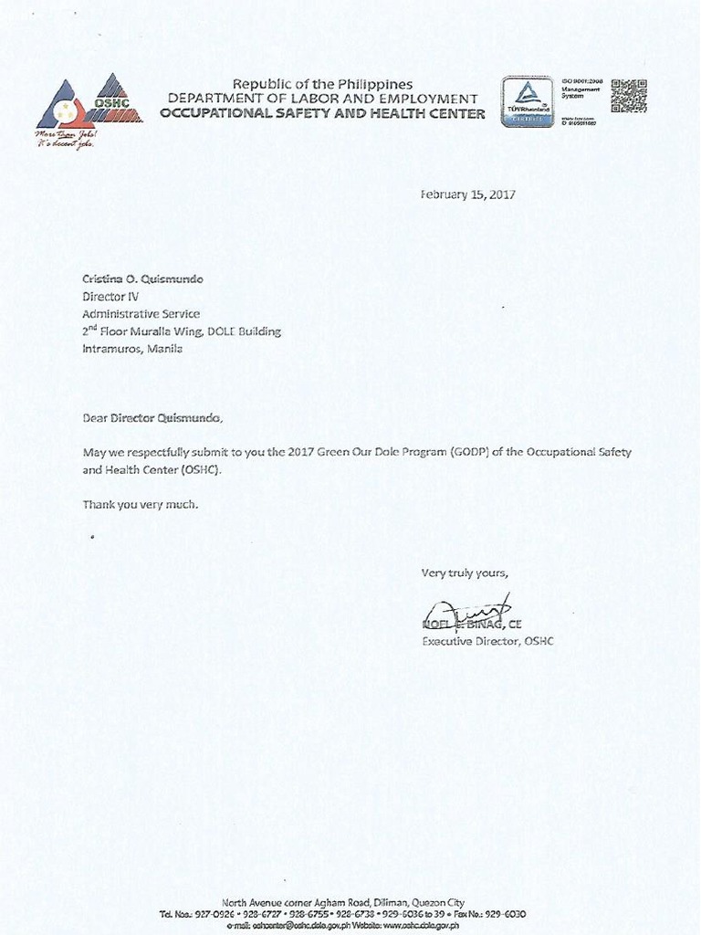 Sample Occupational Health and Safety Proposal GOD2017 - OSH | PDF