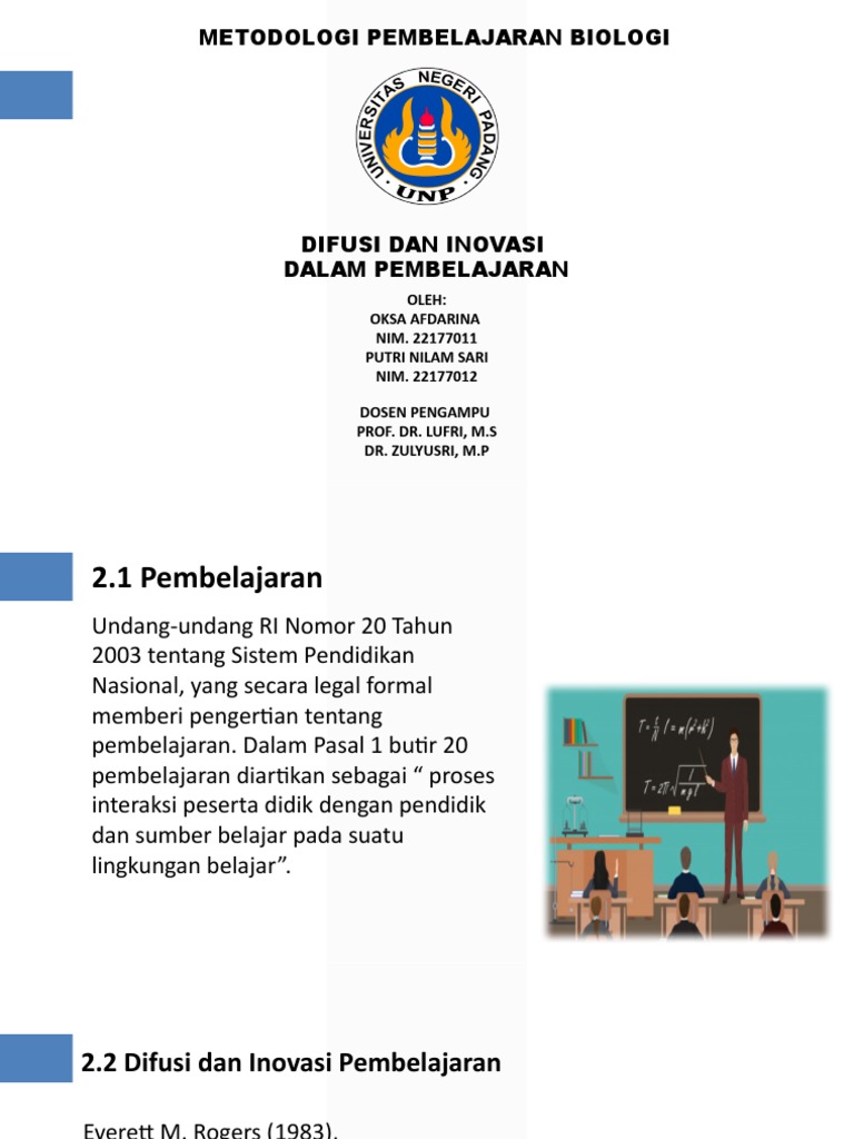 Difusi Inovasi Pembelajaran | PDF