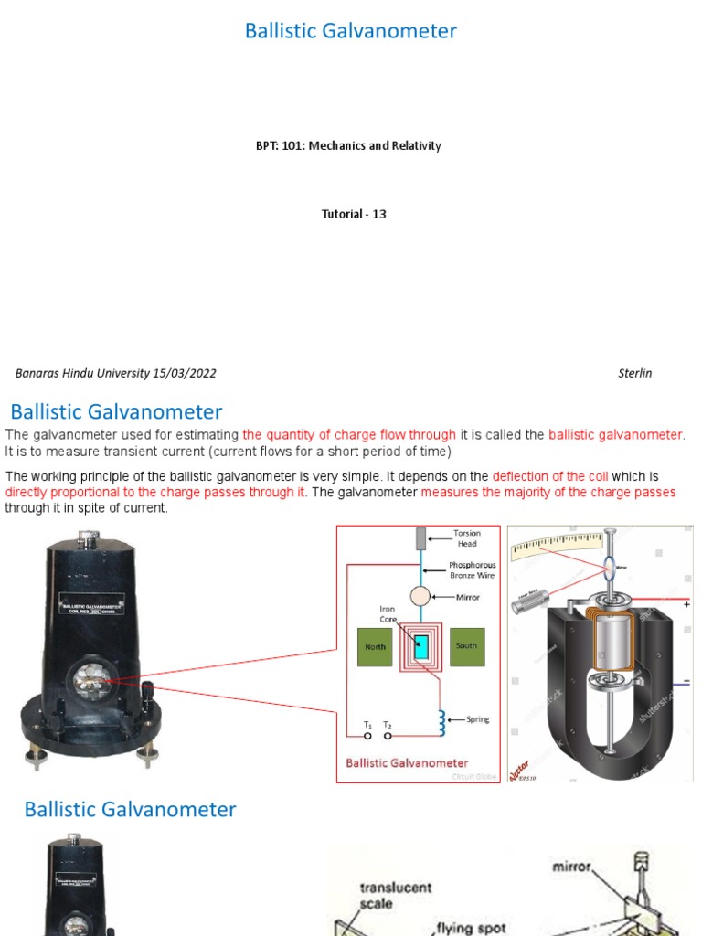 Ballistic Galvanometer | PDF | Angular Momentum | Torque