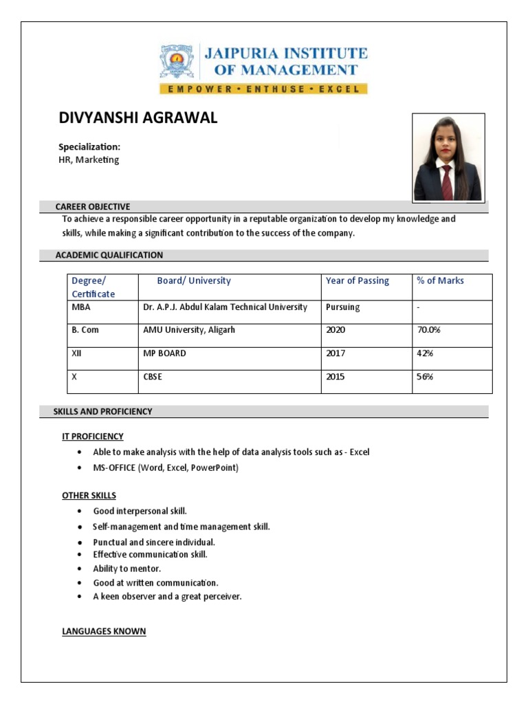 Divyanshi Resume | PDF | Career & Growth