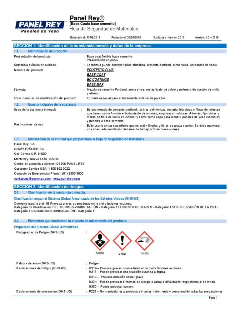 SDS - Base Coat | PDF | Ciencias fisicas | Química