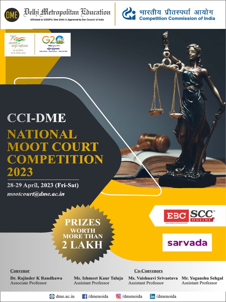 Brochure CCI DME National Moot Court Competition 2023 | PDF | E ...