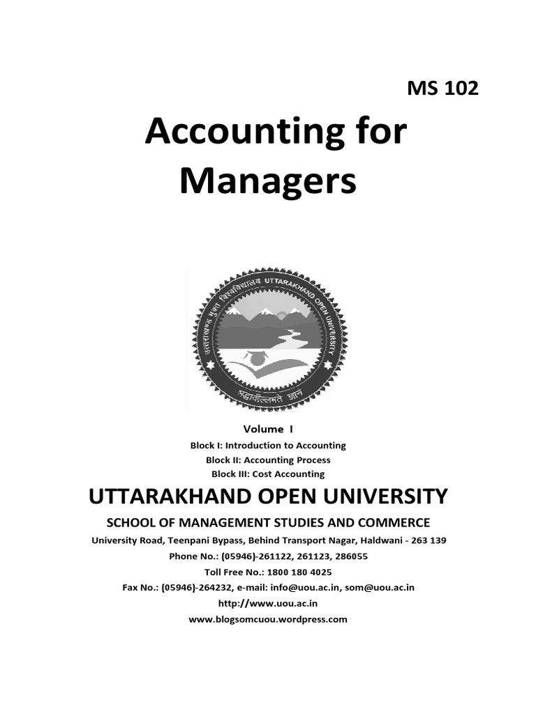 Accounting For Managers - MS-102 | PDF | Bookkeeping | Accounting