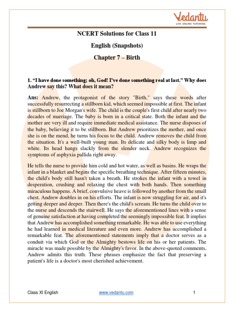 Class 11 English Snapshots Chapter 7 | PDF | Medicine | Physician