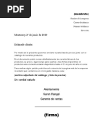 Modelo de Carta Informativa de Subida de Precios | PDF