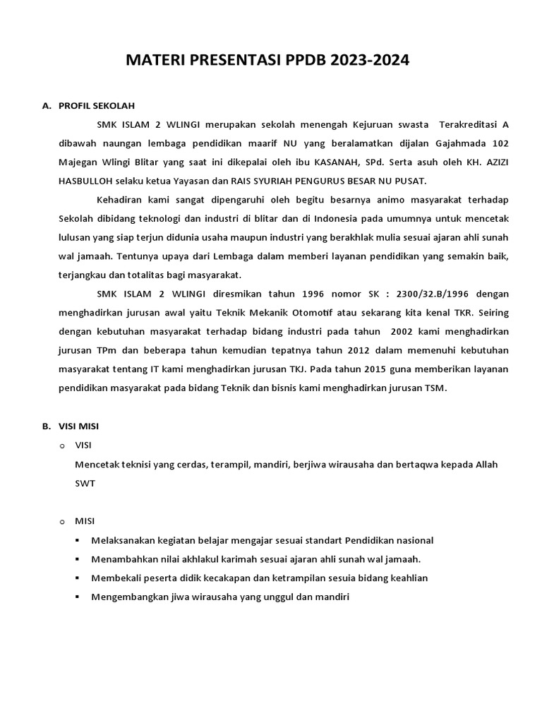 Materi Presentasi PPDB 2023 | PDF
