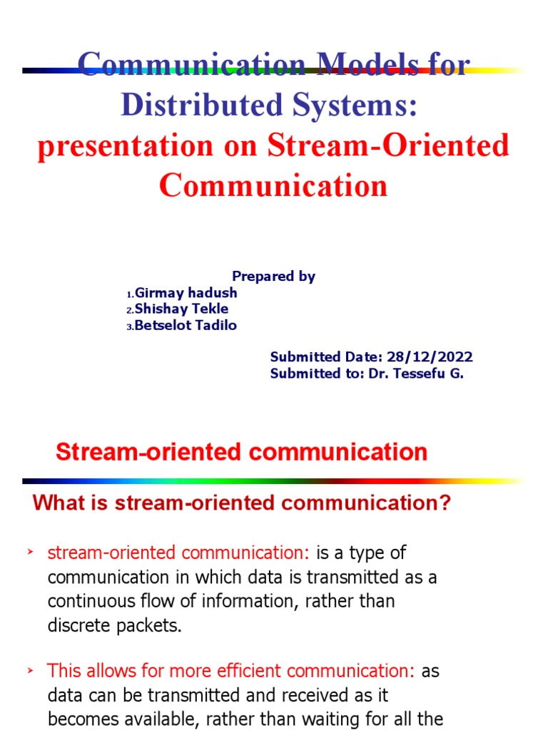 Stream-Oriented Communication | PDF | Quality Of Service | Service ...