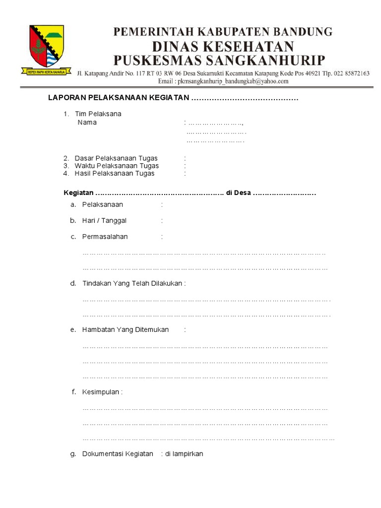 Format Laporan Kegiatan Pdf