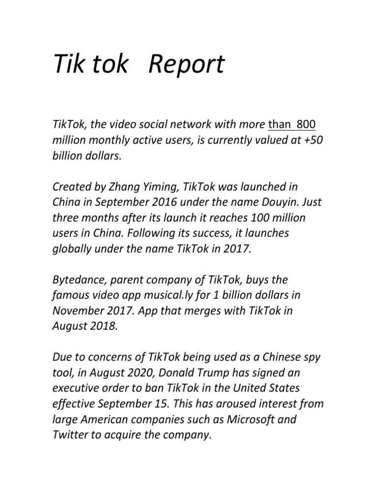 Tik Tok Report | PDF