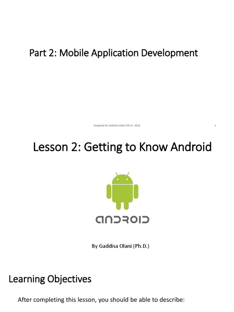 1 GettingToKnowAndroid | PDF | Android (Operating System) | Operating System