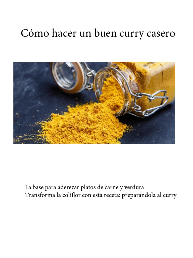 Receta de curry casero fácil | PDF | Curry | Preparación de comida y bebida