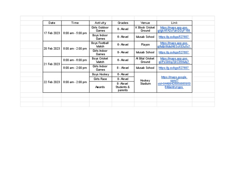 School Sports Day Agenda 2023 | PDF