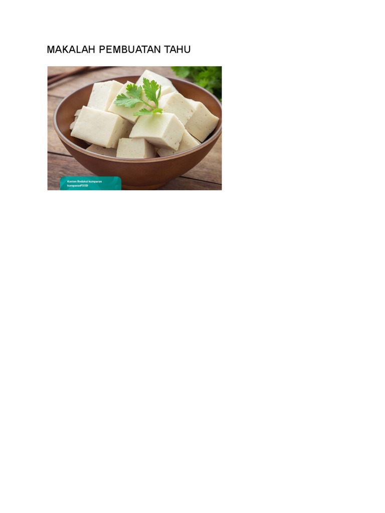Makalah Pembuatan Tahu | PDF