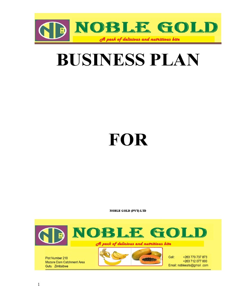 Noble Gold Business Plan | Download Free PDF | Agriculture | Dietitian