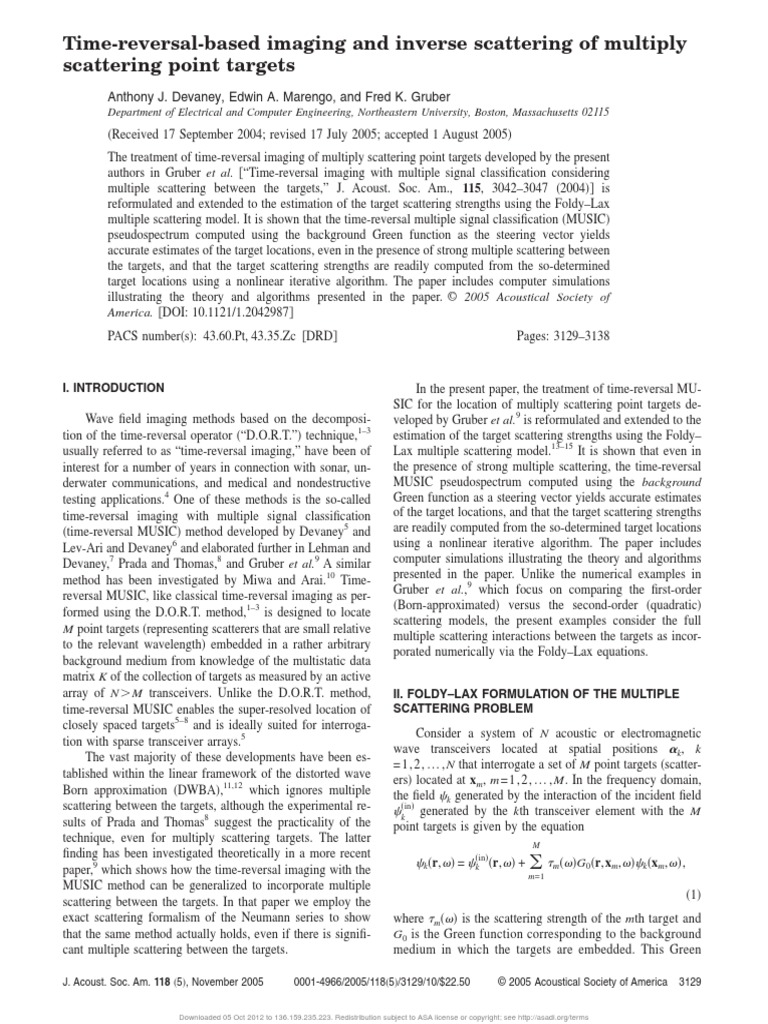 Devaney, Anthony J. Et Al - 2005 - Time-Reversal-Based Imaging and ...