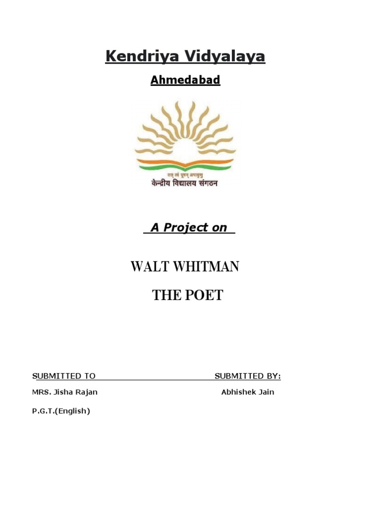 English Project | PDF | Walt Whitman | Poetry