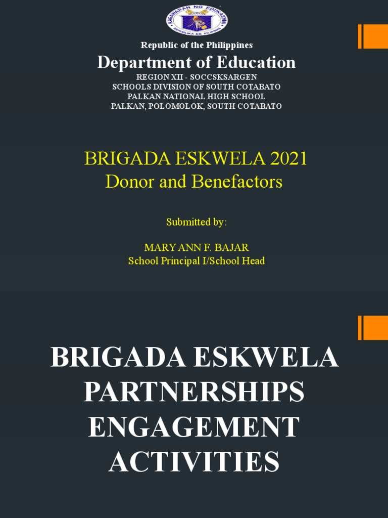 Brigada Eskwela 2021 (Immersion) | PDF