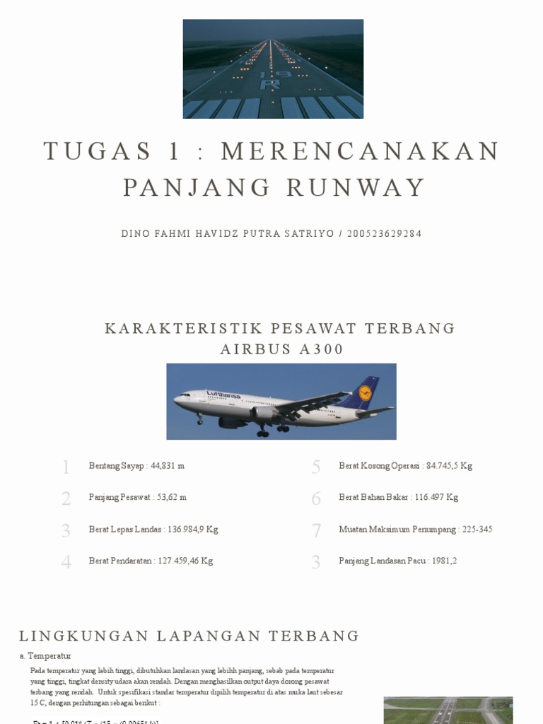 Tugas 1 Merencanakan Panjang Runway | PDF
