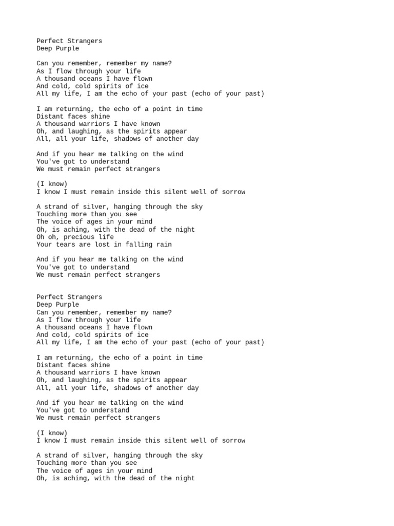 Deep Purple - Perfect Strangers | PDF