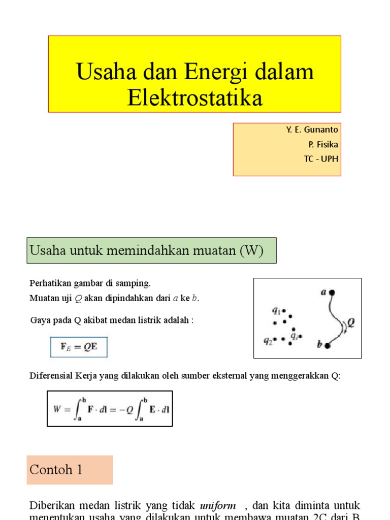 Lec - 6 - Usaha Dan Energi Elektrostatika | PDF