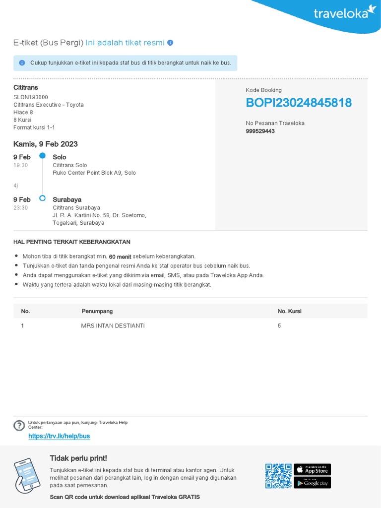 BUS AWAY E-Ticket | PDF