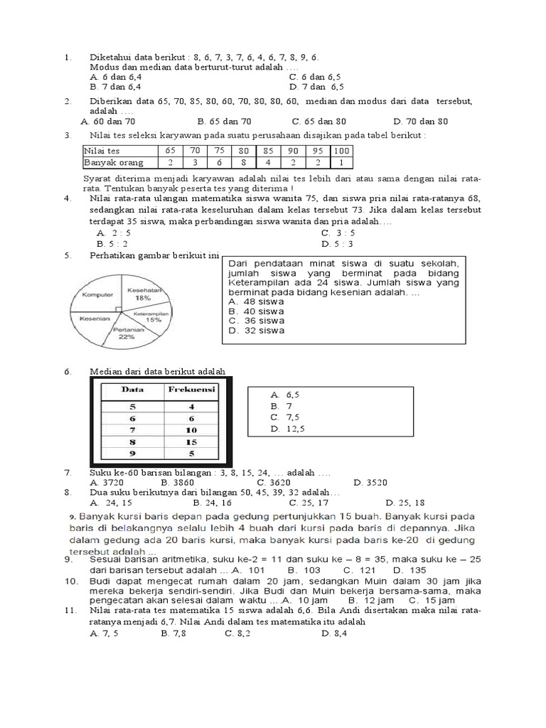 Soal Penyajian Data | PDF Soal Penyajian Data | PDF