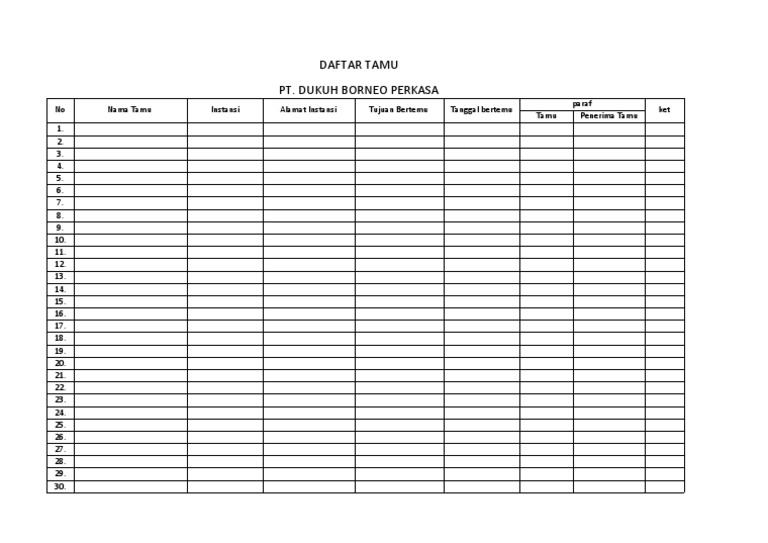 Daftar Tamu | PDF
