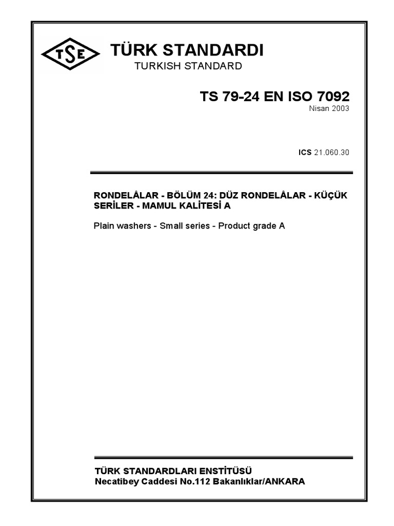 31 TS 79-24 en Iso 7092 - 1 | PDF