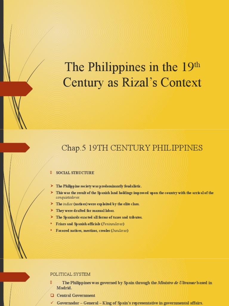 The Philippines in The 19th Century As Rizal's | PDF | Spanish ...