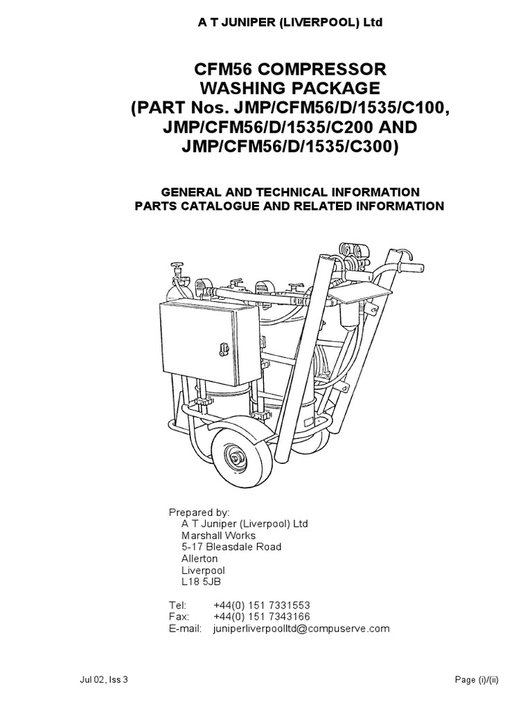 CFM56 Compressor Washing Package Guide | PDF | Valve | Manufactured Goods