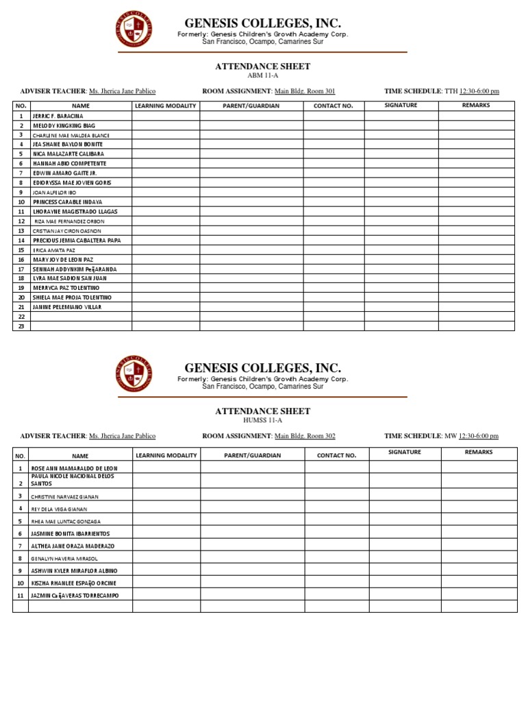 Grade 11 Sectioning Temporary | PDF