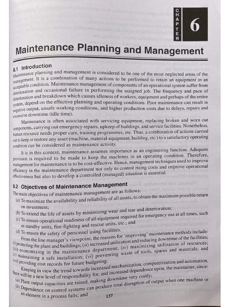 Maintenance Planning and Management | PDF