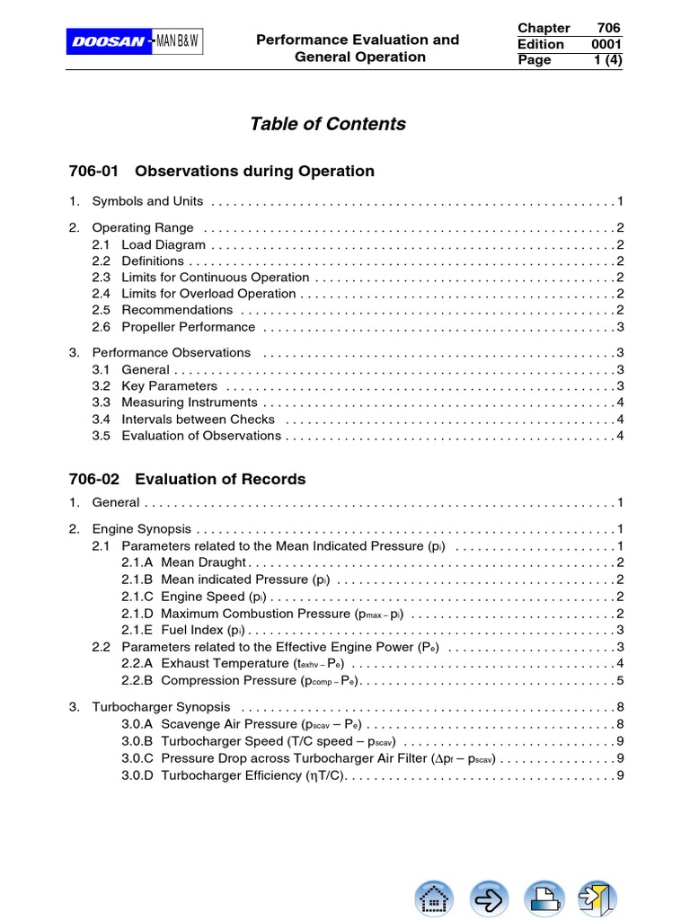 706-01 Observations During Operation: Man B&W | PDF | Turbocharger ...