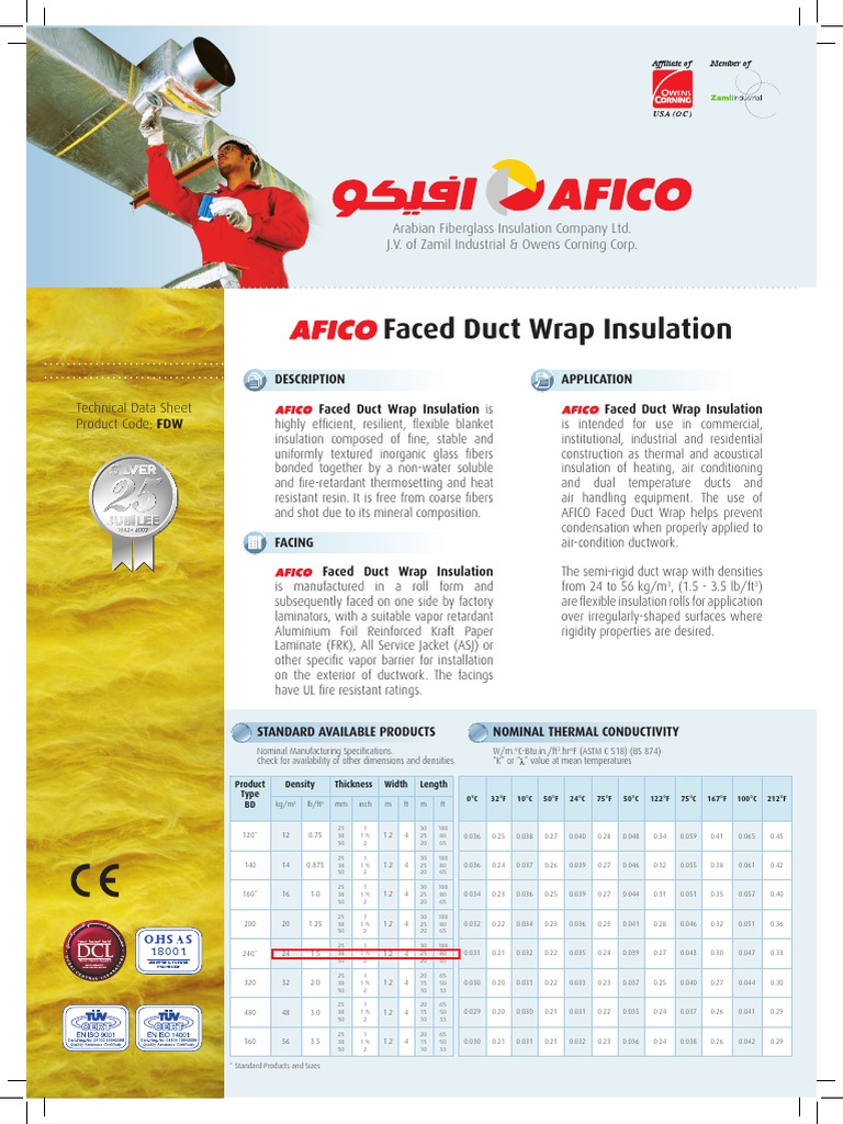 Afico Ductwrap | PDF | Duct (Flow) | Thermal Insulation