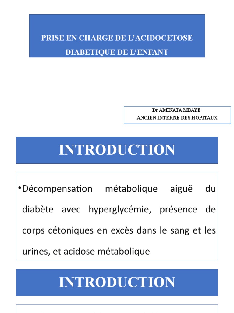 Cat Devant Une Acido-Cetose de L'enfant Diabetique - Pptxstaff | PDF ...