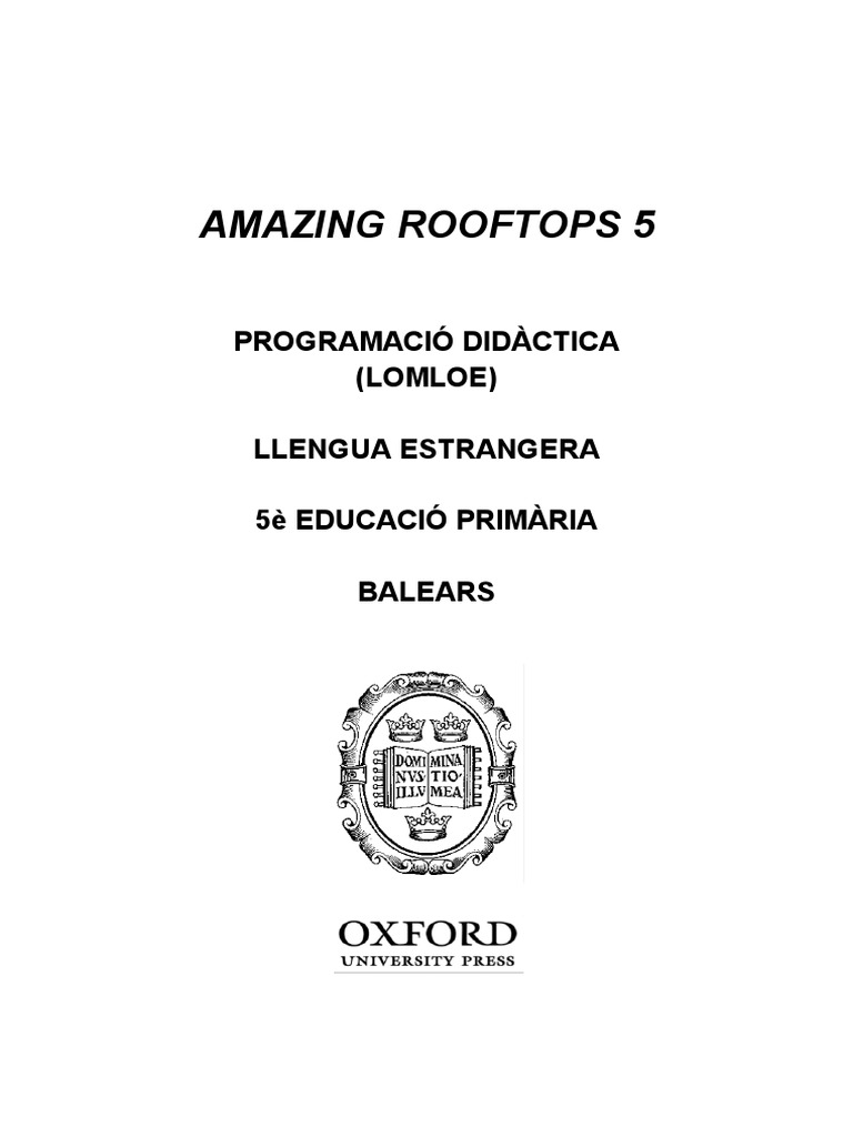Amazing Rooftops 5primaria - LOMLOE - Baleares - Catala | PDF