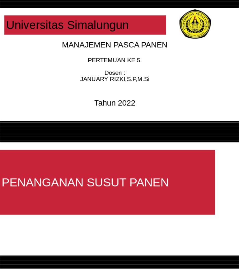Susut Bobot Panen | PDF