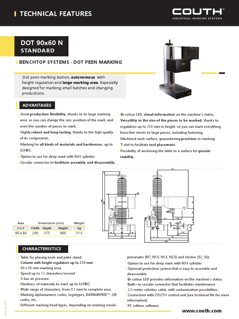 Benchtop Standard Dot Marking Machine 90x60n 1 | PDF | Electrical ...