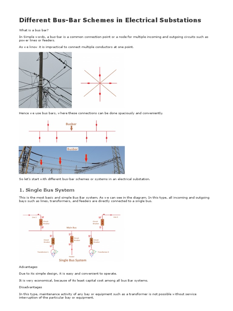 Substation Bus Bar Schemes Explained | PDF | Electrical Substation | Bus
