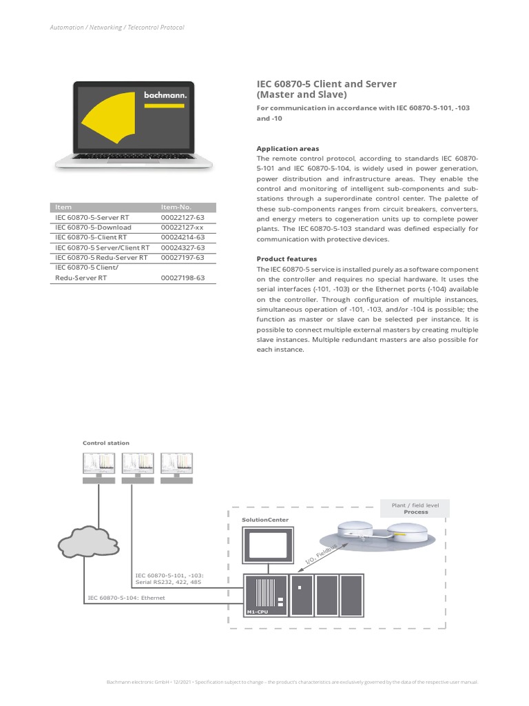 IEC 60870-5 Client/Server Overview | PDF | Computer Network ...