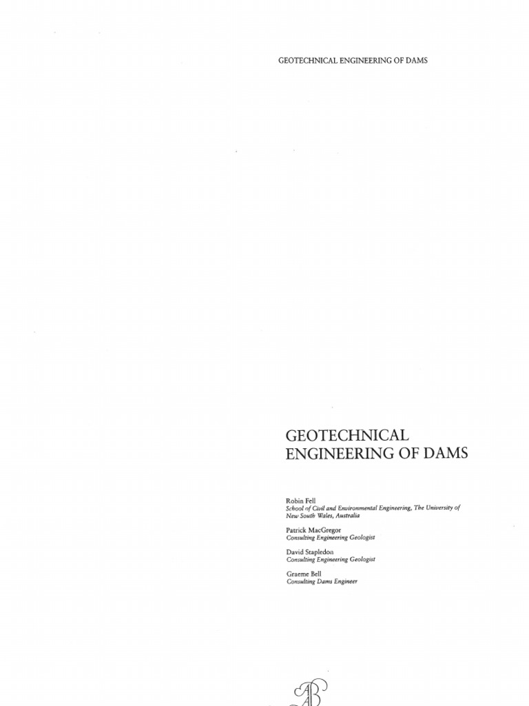 Geotechnical Engineering of Dams | PDF