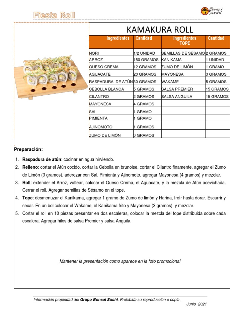 FPP - Kamakura Roll | PDF | Cilantro | Salsa