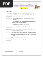 Poetry Pre - Test | PDF | Metaphor | Poetry