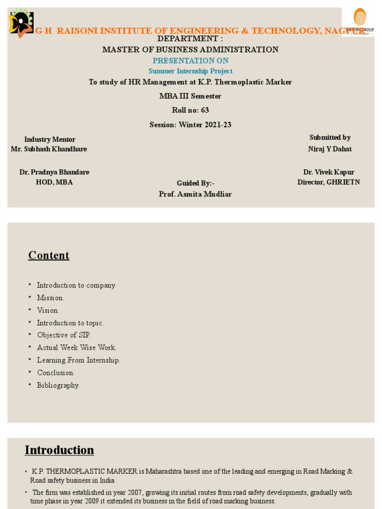 NIraj Sip (PPT) 2 | PDF | Internship | Job Hunting